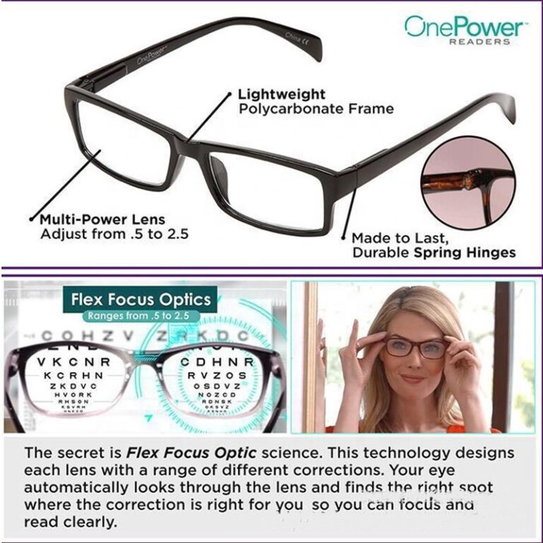 Focus Auto Adjustable Reading Glasses One Power Readers